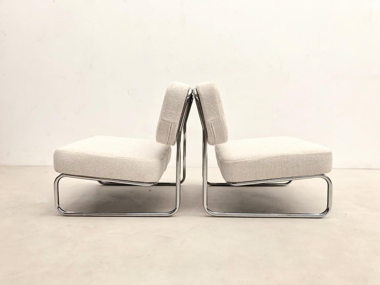 Mid-Century Modern Pair of Chairs, France, 1960s, New Upholstery For ...