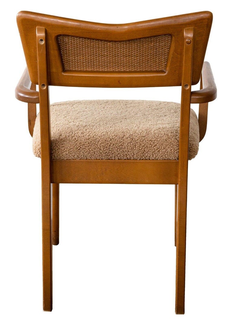 Mid-Century Modern Pair of Danish Woven Back Walnut Wood Chairs For ...