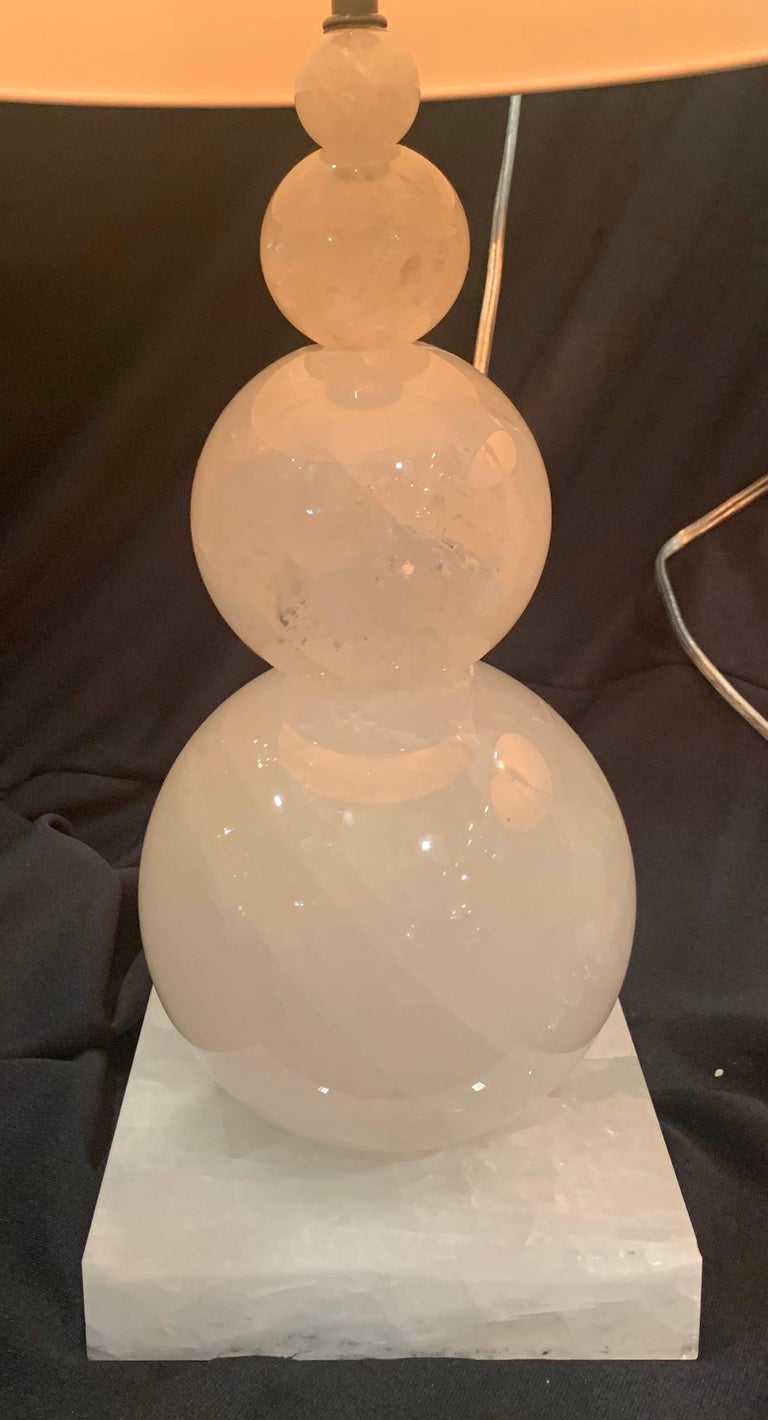 Mid-Century Modern Pair of Graduating Rock Crystal Round Ball Form ...