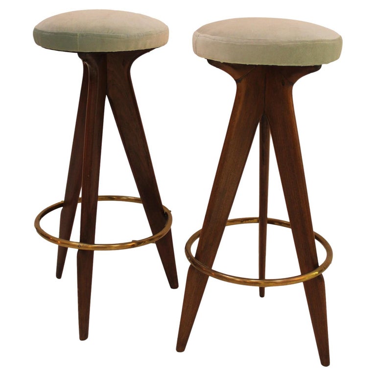Mid-Century Modern Pair of Italian Stools, 1950 For Sale at 1stDibs