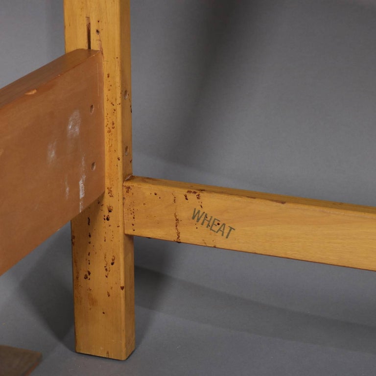 Mid-Century Modern Pair of Twin Bed Frames, Wheat Finish, Mid-20th ...