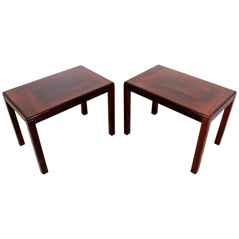 Mid-Century Modern Pair of Vejle Stole Mobelfabrik Rosewood Side Tables ...