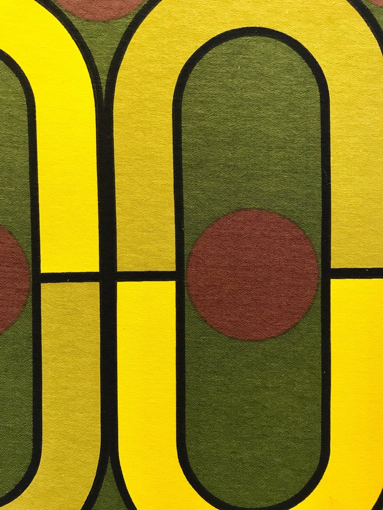 Mid-Century Modern Panton Style Mod Pop Art Vintage Textile Fabric ...