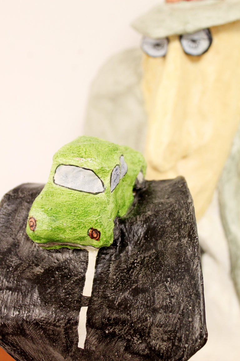 Mid-Century Modern Paper Mache Table Sculpture Signed Stephen Hansen ...