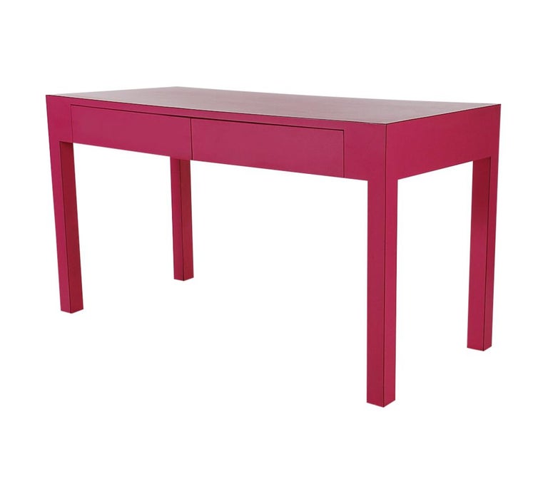 Mid-Century Modern Parsons Console Table or Desk in Hot Pink or Fuschia ...