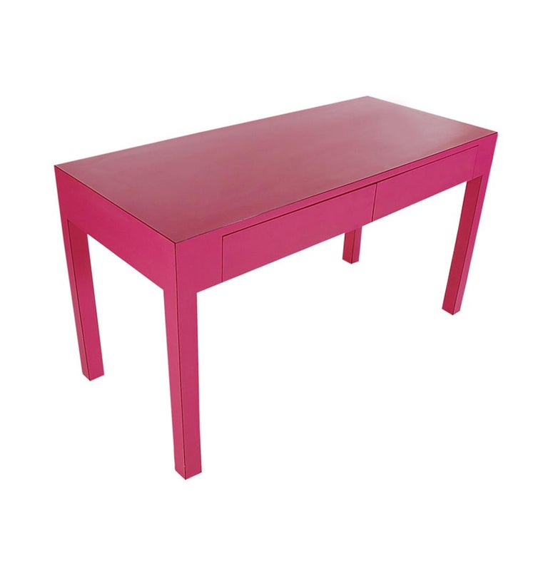 Mid-Century Modern Parsons Console Table or Desk in Hot Pink or Fuschia ...