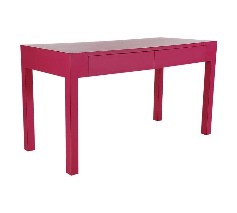 Mid-Century Modern Parsons Console Table or Desk in Hot Pink or Fuschia ...