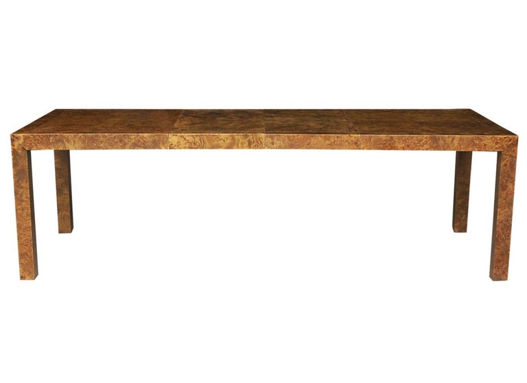 Mid-Century Modern Parsons Dining Table or Conference Table in Burl ...