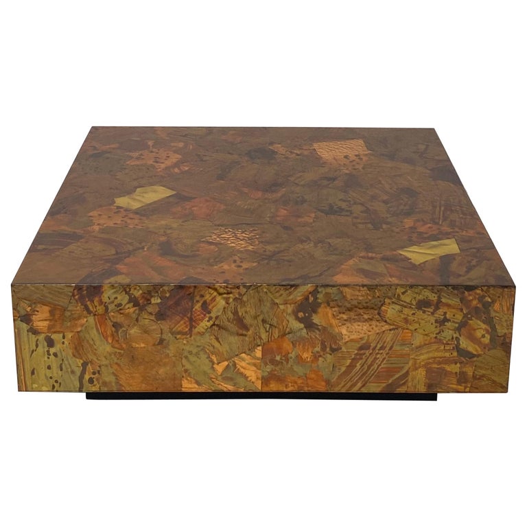 Mid-Century Modern Patchwork Copper and Brass Coffee Table for ...