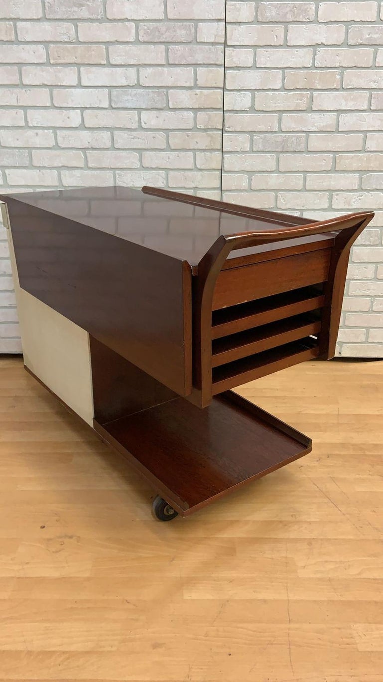 Mid-Century Modern Paul Frankl Expanding Serving Cart For Sale at 1stDibs
