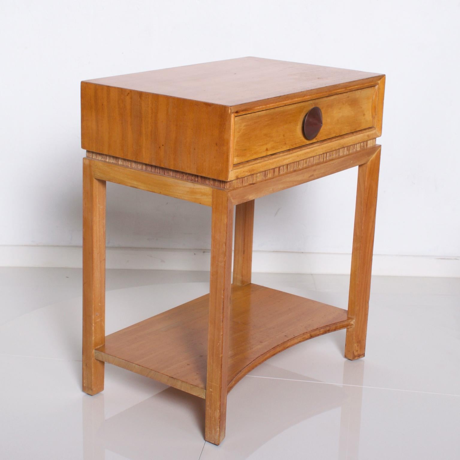 Paul Frankl Art Deco Nightstand Blonde Mahogany 1950s Brown Saltman at ...
