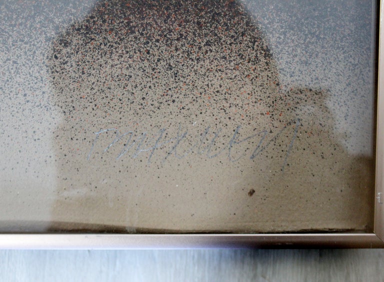 Mid-Century Modern Paul Maxwell Signed Framed Stencil Cast Paper Triptych, 1970s at 1stDibs