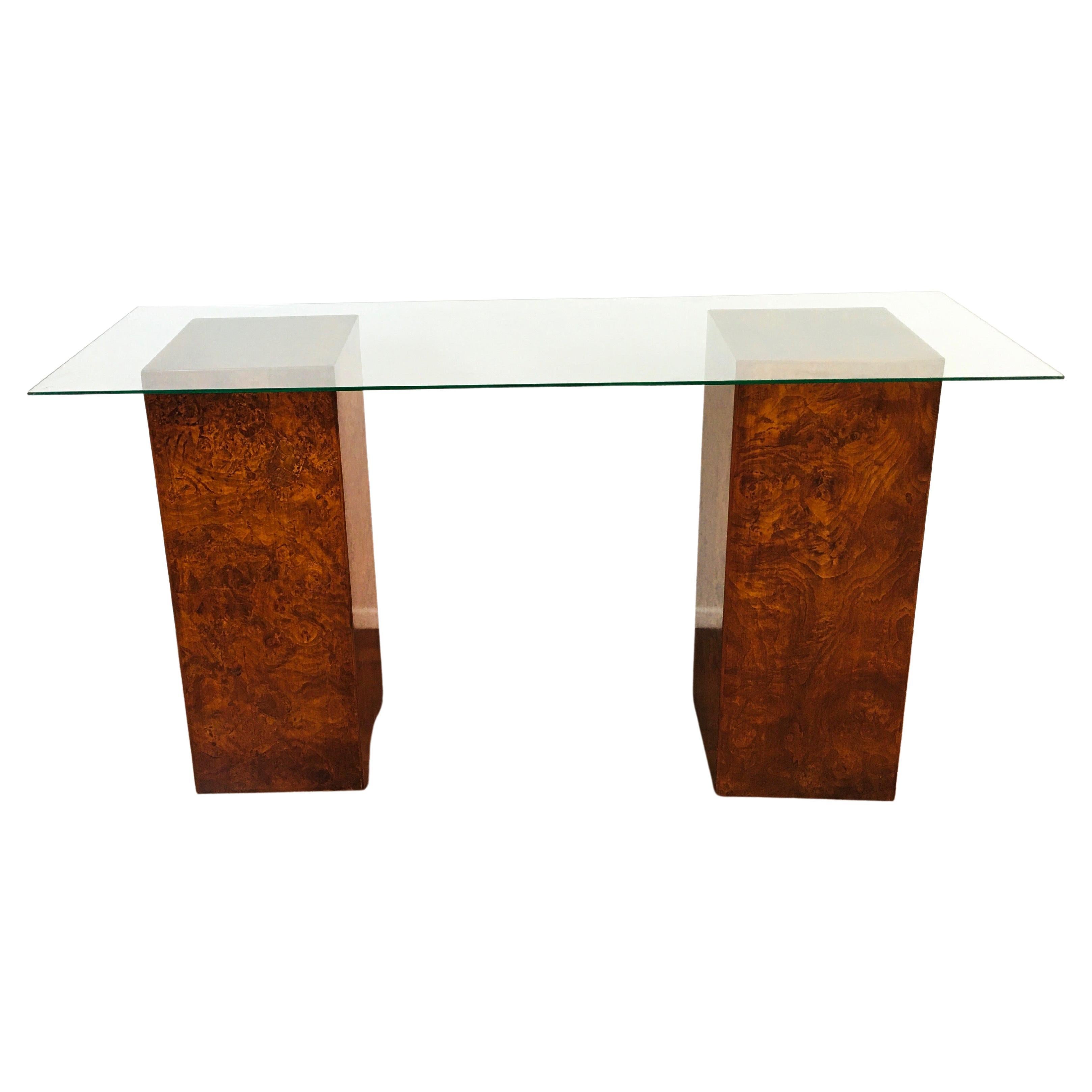 Art Deco Style Console Table Mid Century Modern Heavy Three Chrome ...