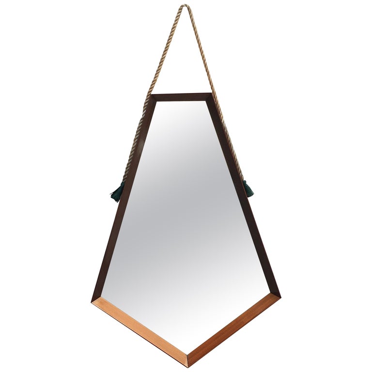 Mid-Century Modern Pentagonal Frame Mirror, 1960s at 1stDibs