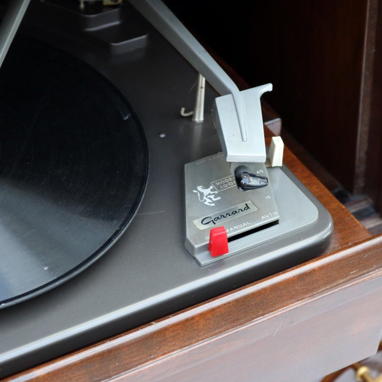 Mid-Century Modern Phonograph Stereo Console and Bar Cabinet, 1950s at ...