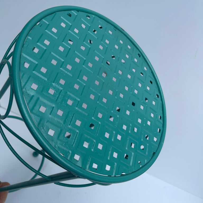Mid-Century Modern Plant Stand, Powder Coated Turquoise at 1stDibs ...