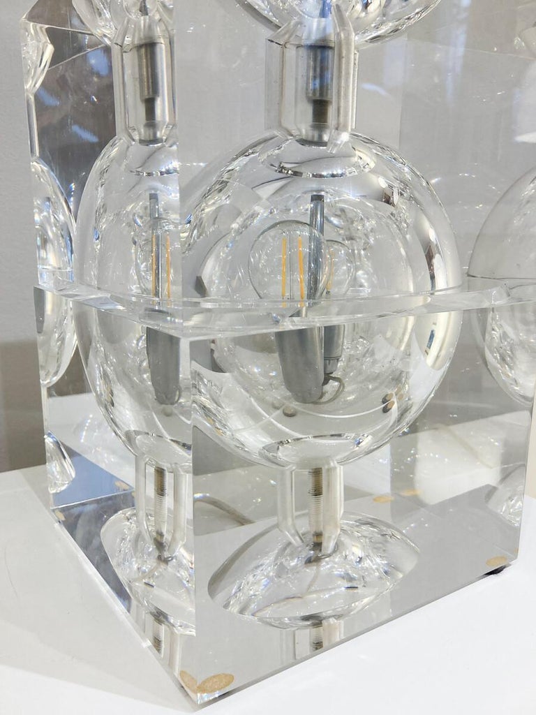 Mid-Century Modern Plexiglass Table Lamp, 1970s For Sale at 1stDibs