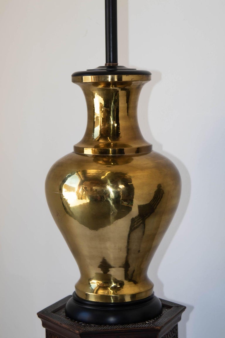 Mid-Century Modern Polished Brass Large Scale Chinoiserie Urn Table ...