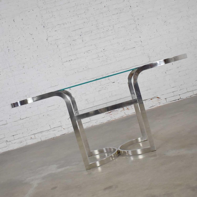 Mid-Century Modern Polished Chrome Oval Sofa or Console Table For Sale ...
