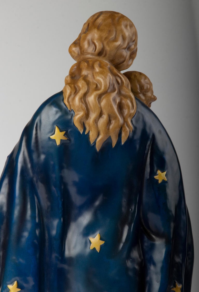 Mid Century Modern Porcelain Statue of Maria with Baby Jesus Made by ...