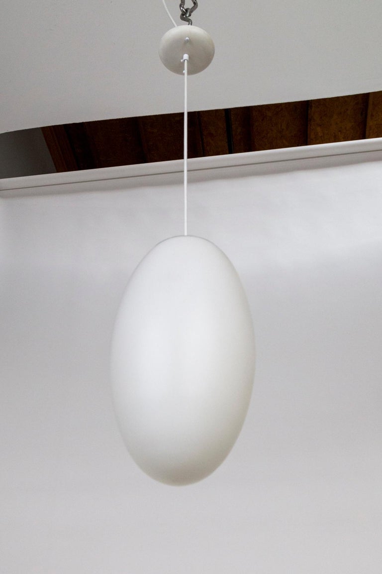 Mid-Century Modern Prescolite Egg Shaped Milk Glass Pendant at 1stDibs ...