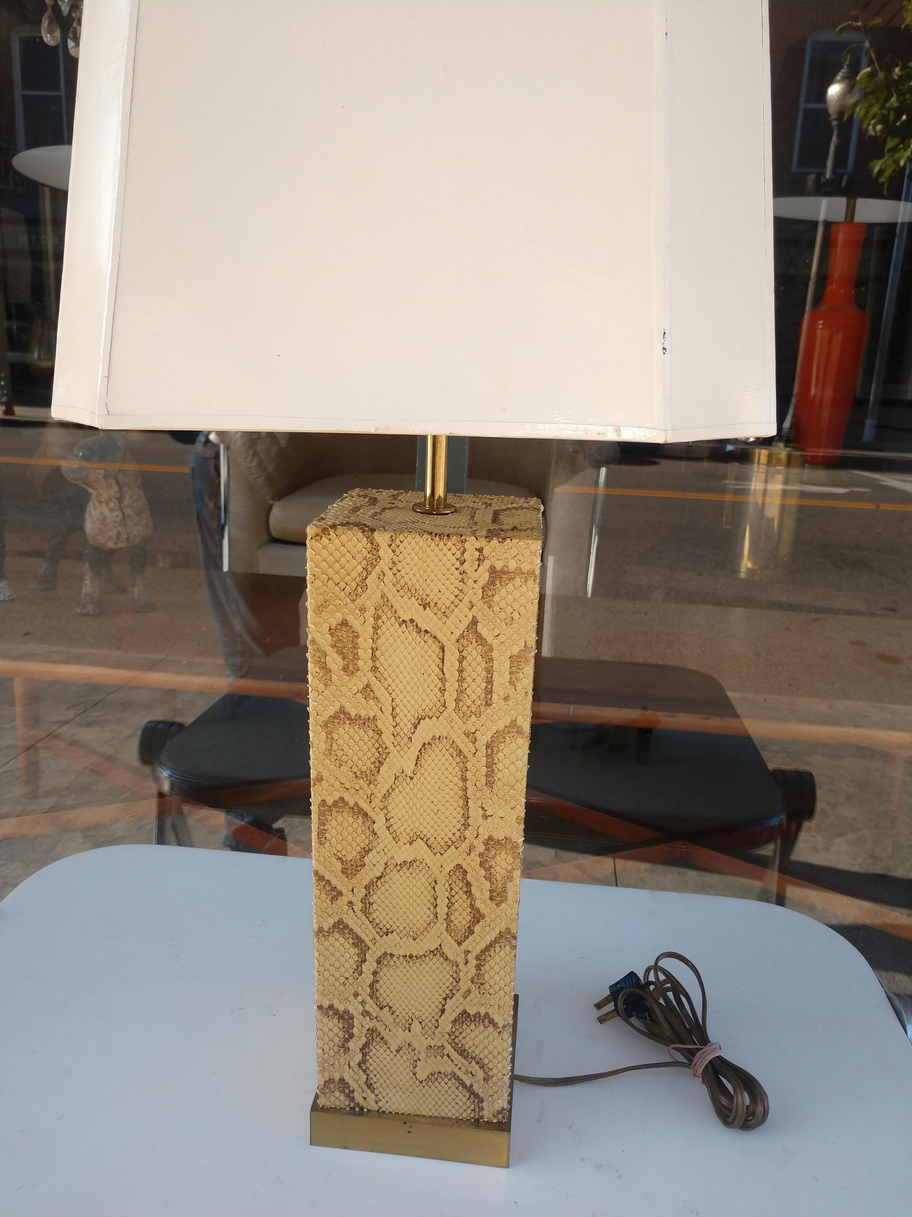 Mid Century Modern Python Skin Table Lamp by Karl Springer 1970 For ...