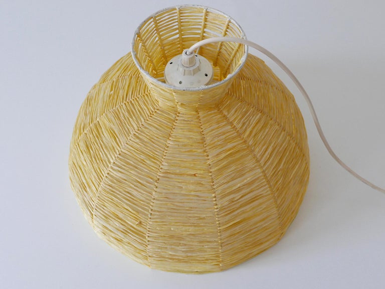 Mid-Century Modern Raffia Bast Pendant Lamp or Hanging Light Germany ...