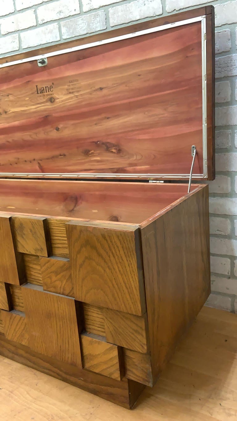 Mid-Century Modern Rare Lane Brutalist Mosaic Hope Chest Paul Evans ...