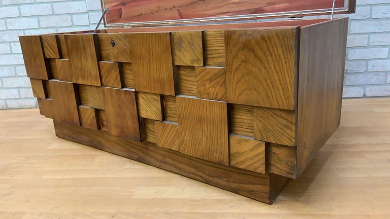 Mid-Century Modern Rare Lane Brutalist Mosaic Hope Chest Paul Evans ...