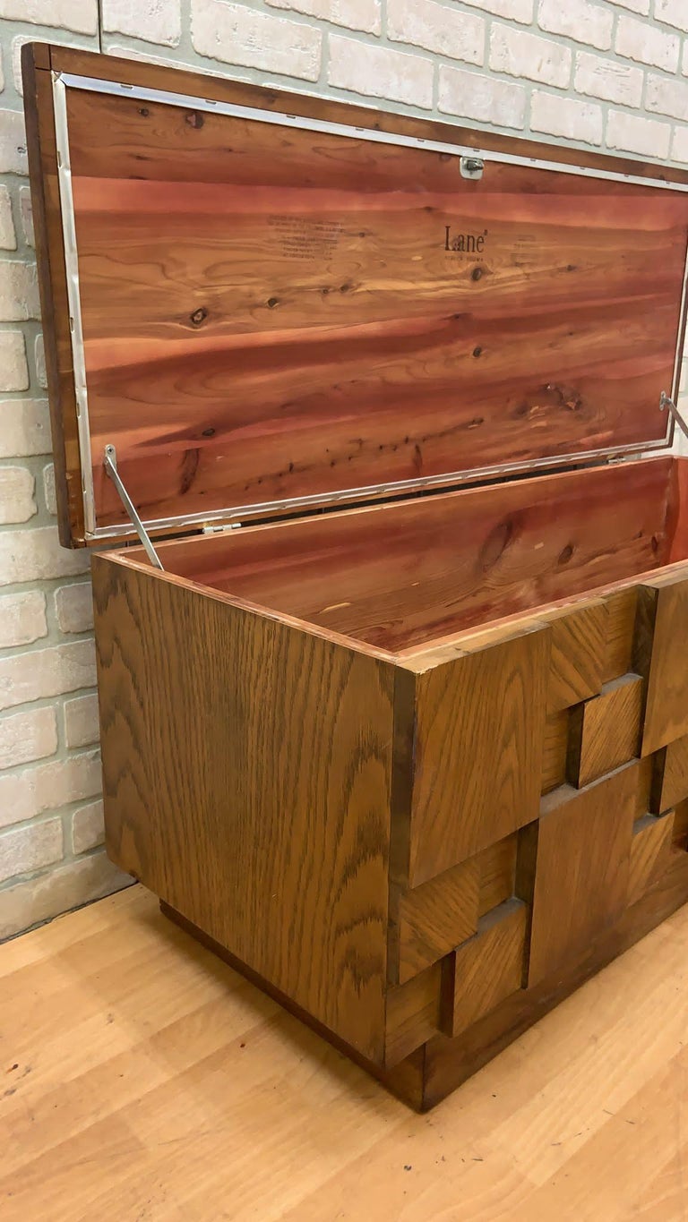 Mid-Century Modern Rare Lane Brutalist Mosaic Hope Chest Paul Evans ...