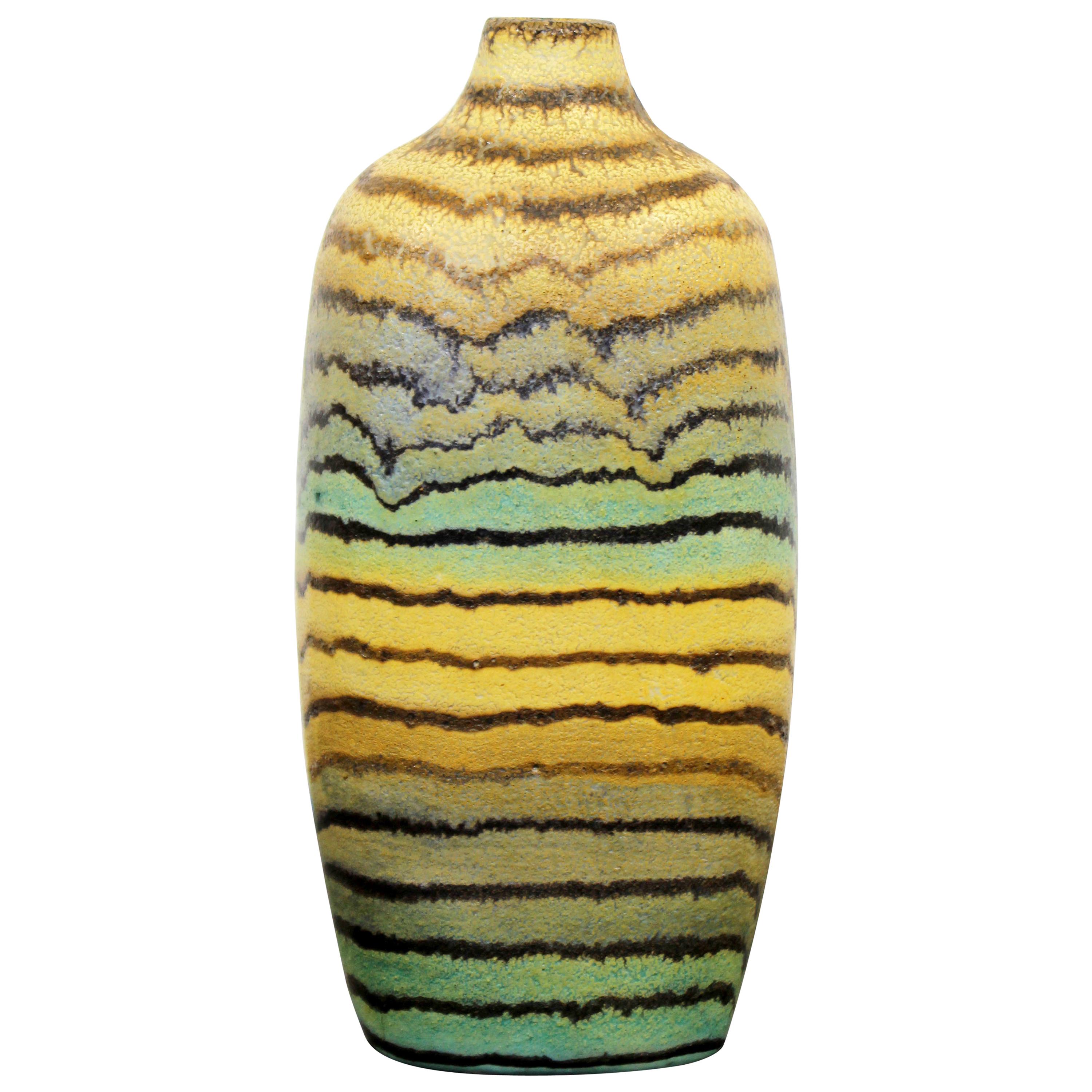 Mid-Century Modern Tall Raymor Yellow Red Ceramic Vase Italy For Sale ...