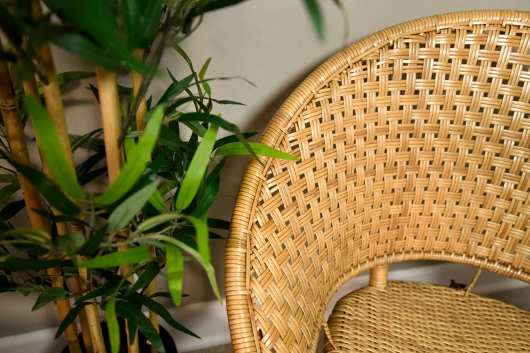 Mid-Century Modern Rattan Hoop Chair at 1stDibs