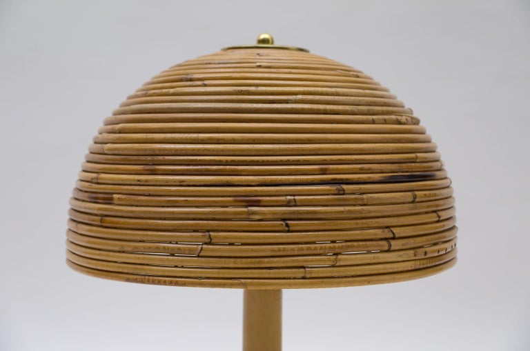Mid-Century Modern Rattan Table Lamp at 1stDibs