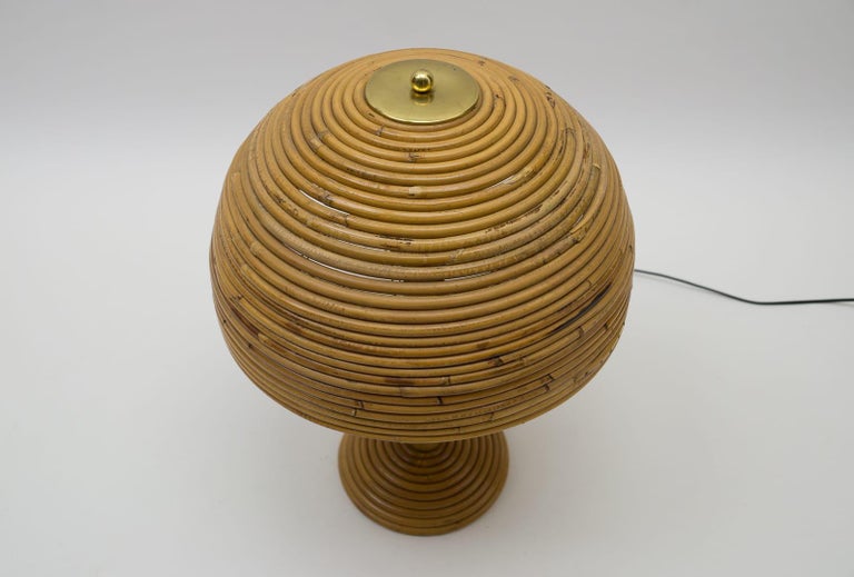 Mid-Century Modern Rattan Table Lamp at 1stDibs
