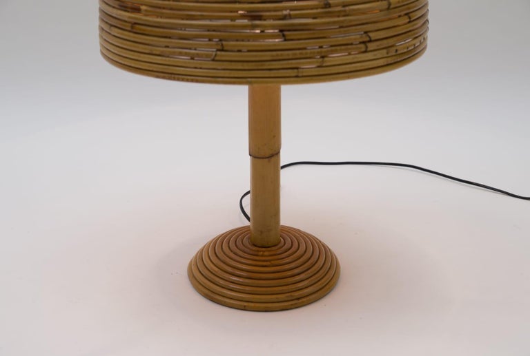 Mid-Century Modern Rattan Table Lamp at 1stDibs