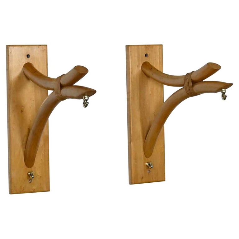Mid-Century Modern Rattan Wall Brackets a Pair For Sale at 1stDibs