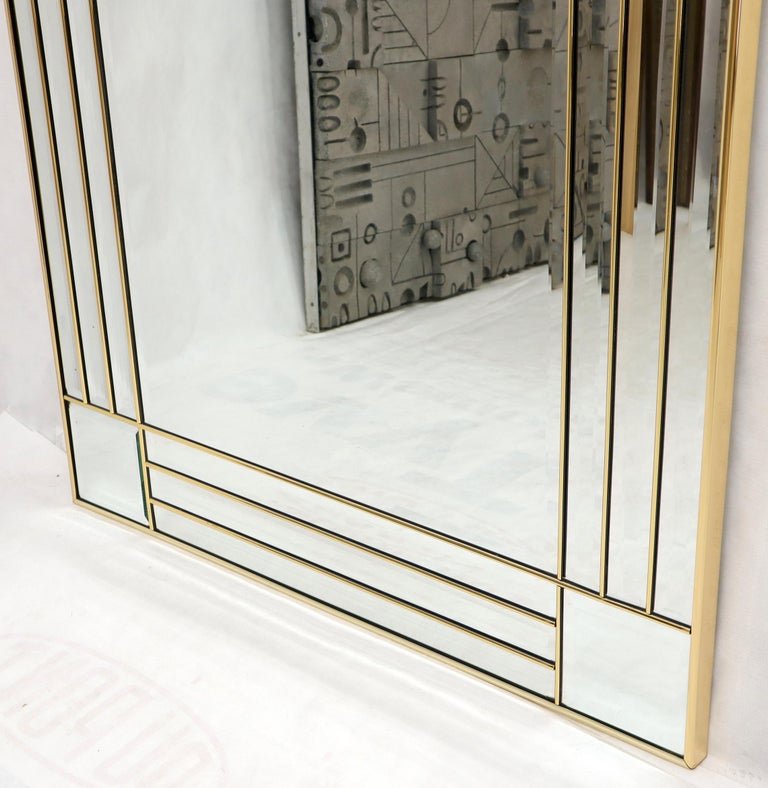 Mid-Century Modern Rectangular Gold Frame Mirror at 1stDibs
