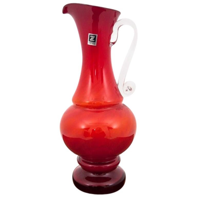 Mid-Century Modern Red Jug, Poland, 1980s at 1stDibs