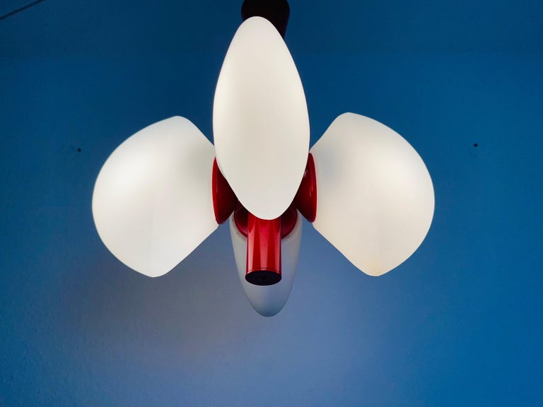 Mid-Century Modern Red Kaiser 4-Arm Space Age Chandelier, 1960s ...