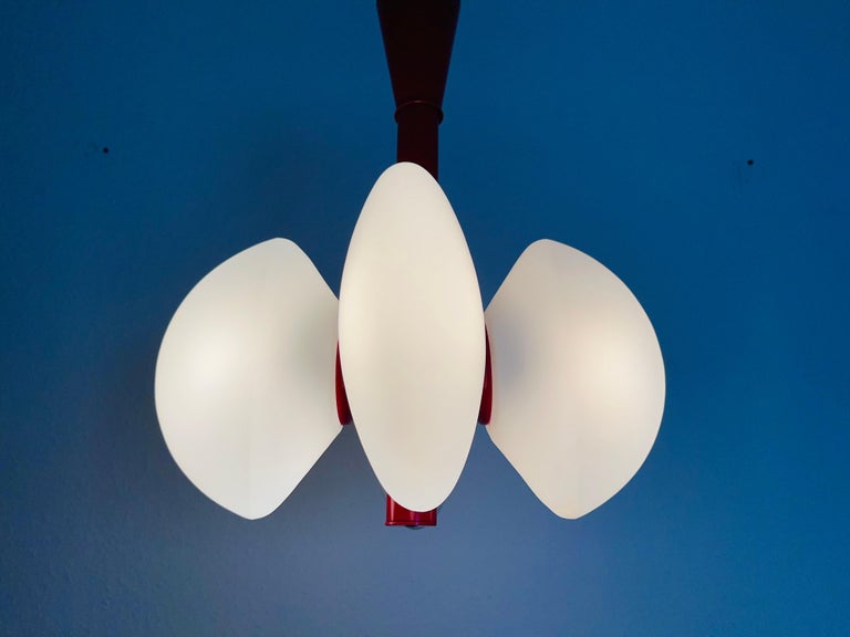 Mid-Century Modern Red Kaiser 4-Arm Space Age Chandelier, 1960s ...