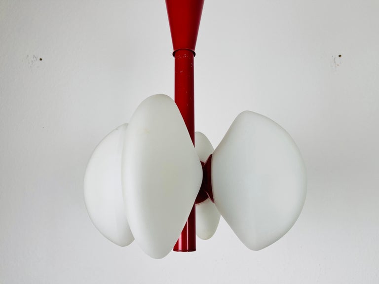Mid-Century Modern Red Kaiser 4-Arm Space Age Chandelier, 1960s ...
