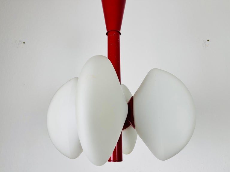 Mid-Century Modern Red Kaiser 4-Arm Space Age Chandelier, 1960s ...