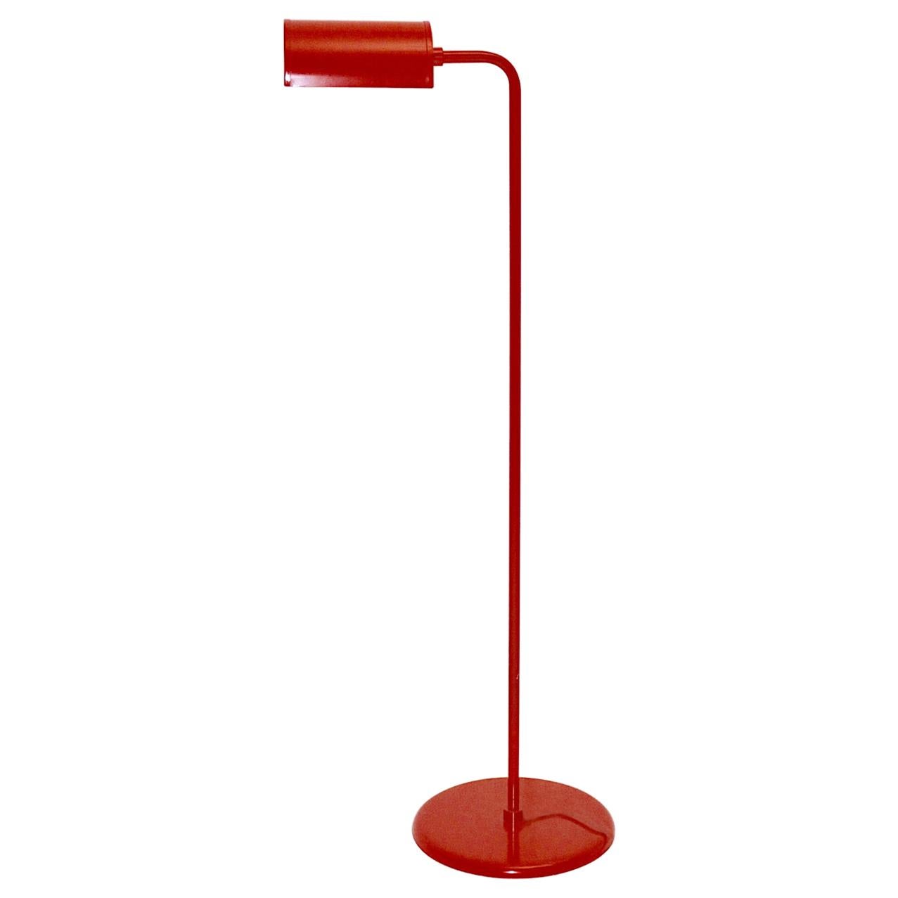 Mid-Century Modern Red Metal Vintage Floor Lamp by Abo Randers, Denmark ...