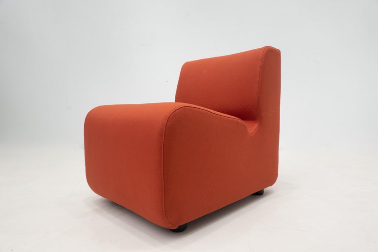 Mid-Century Modern Red Modular Sofa, Italy, 1970s For Sale at 1stDibs