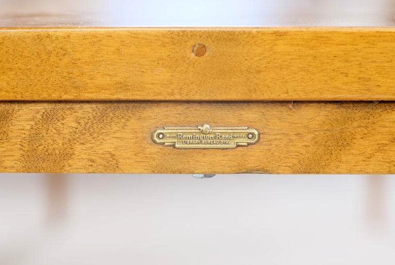 Mid-Century Modern Remington Rand Light Wood Table, Stamped For Sale at ...