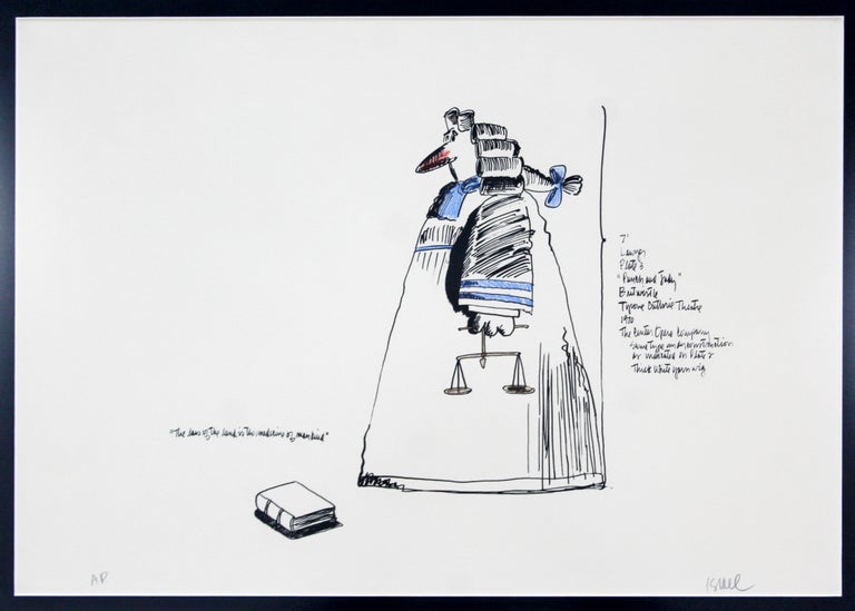 Mid-Century Modern Robert Israel Signed AP Hand Colored Lithograph ...