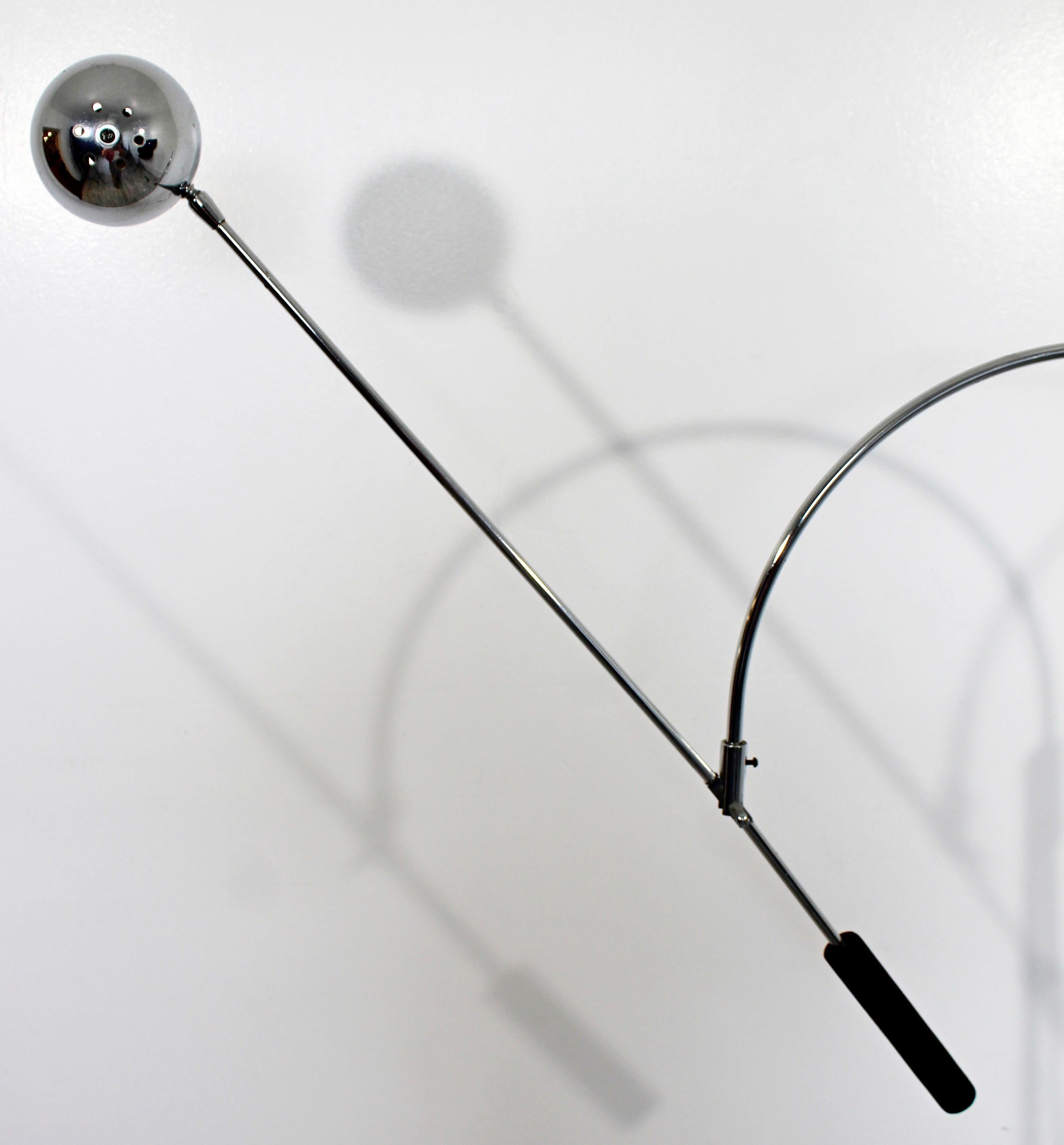 Mid-Century Modern Robert Sonneman Adjustable Chrome Orbiter Floor Lamp ...
