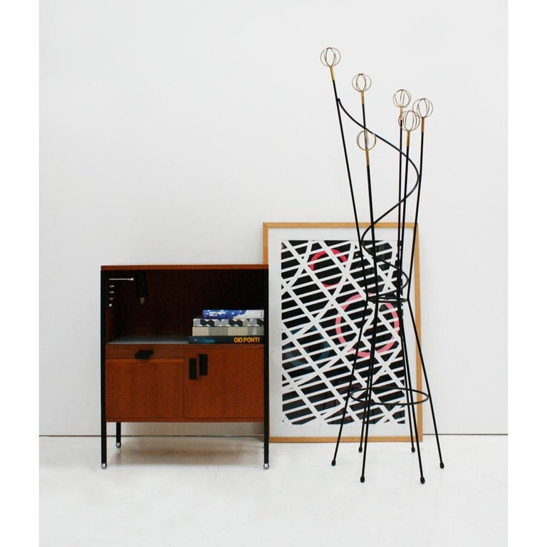 Mid-Century Modern Roger Feraud Metal and Brass French Coat Rack at 1stDibs