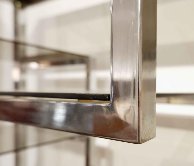 Mid-Century Modern Romeo Rega Chrome and Smoked Glass Shelf, Italy ...