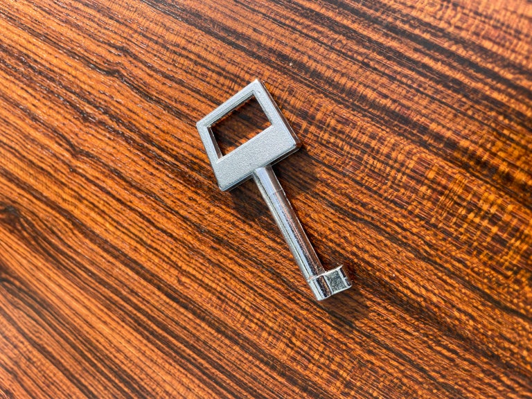 Mid-Century Modern Rosewood Desk Magic Box Made in Brazil with Key For ...